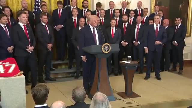 Trump boasts about 'power' in front of Florida Panthers