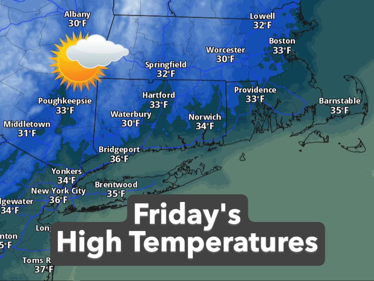 Cold, sunny Friday in Connecticut before a potentially snowy weekend ...