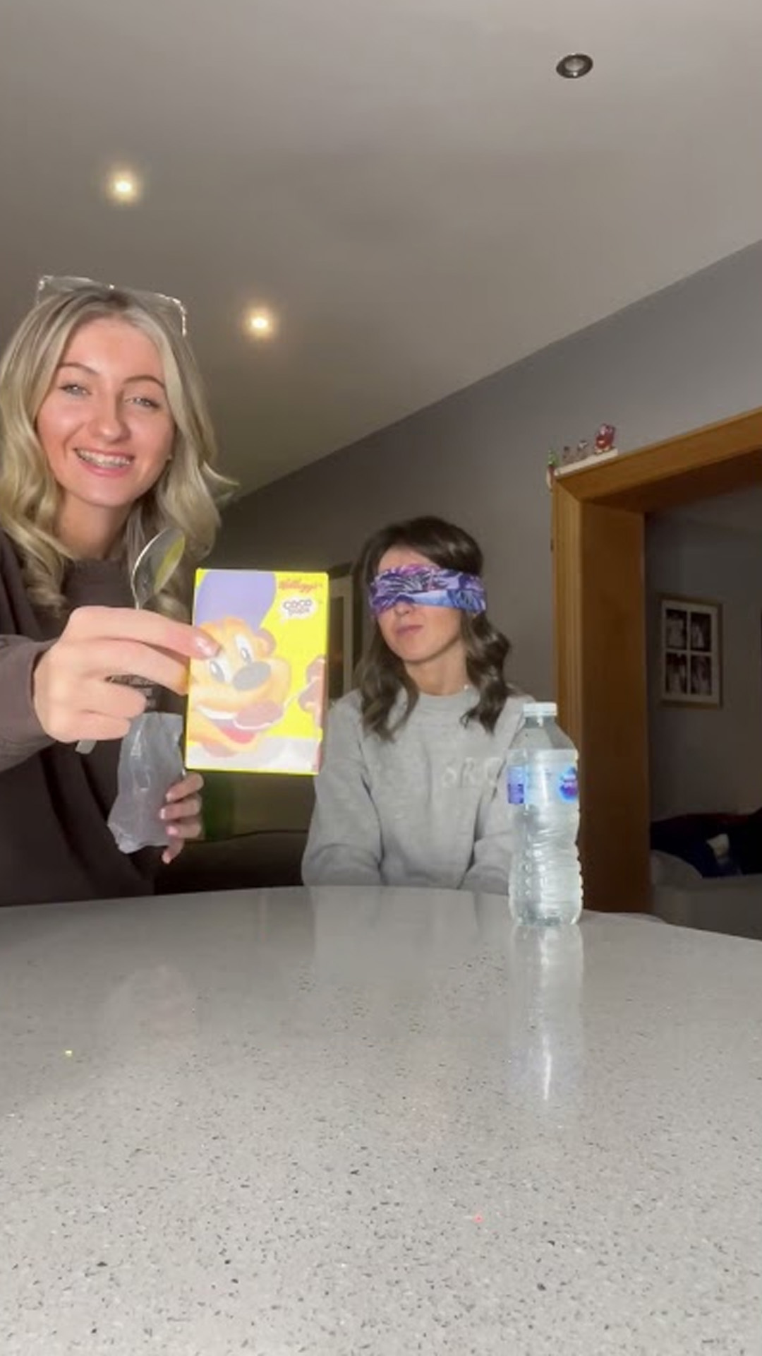 Sisters take on the food guessing challenge