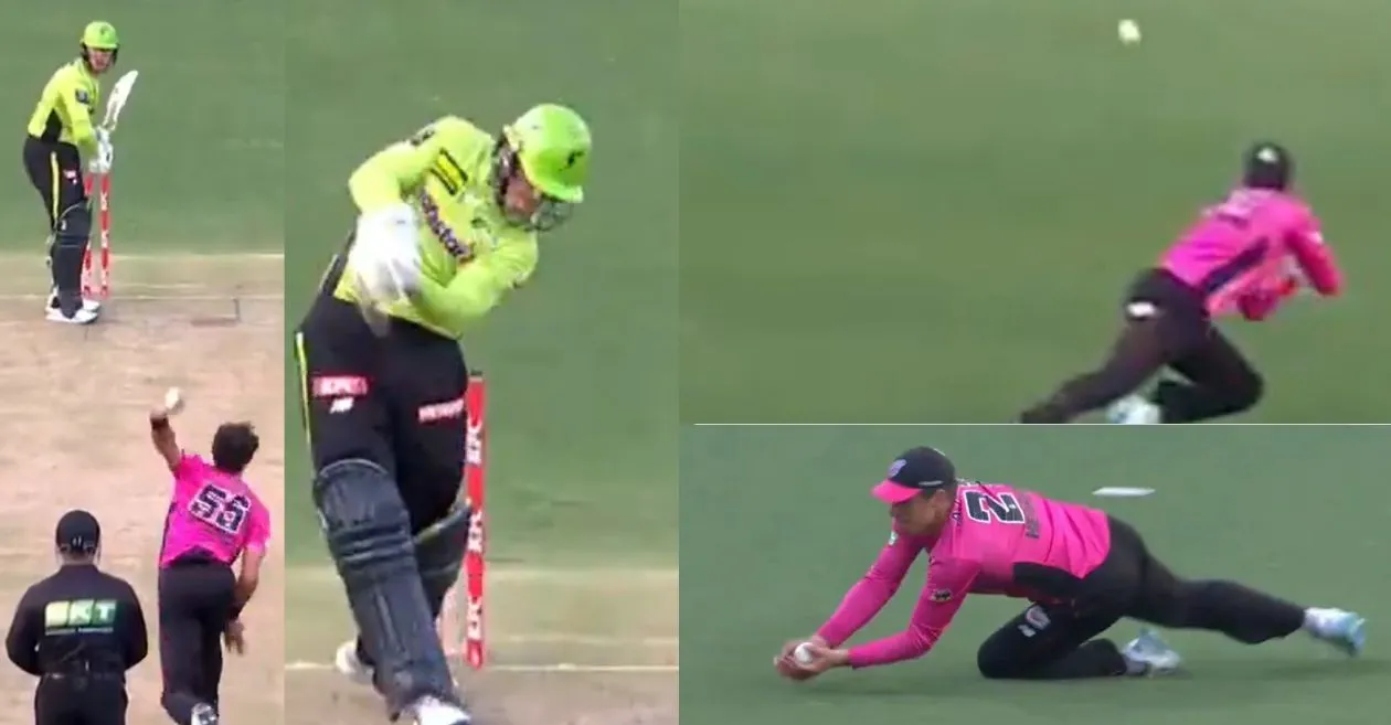 Watch: Moises Henriques plucks a blinder to remove Matthew Gilkes in BBL|15