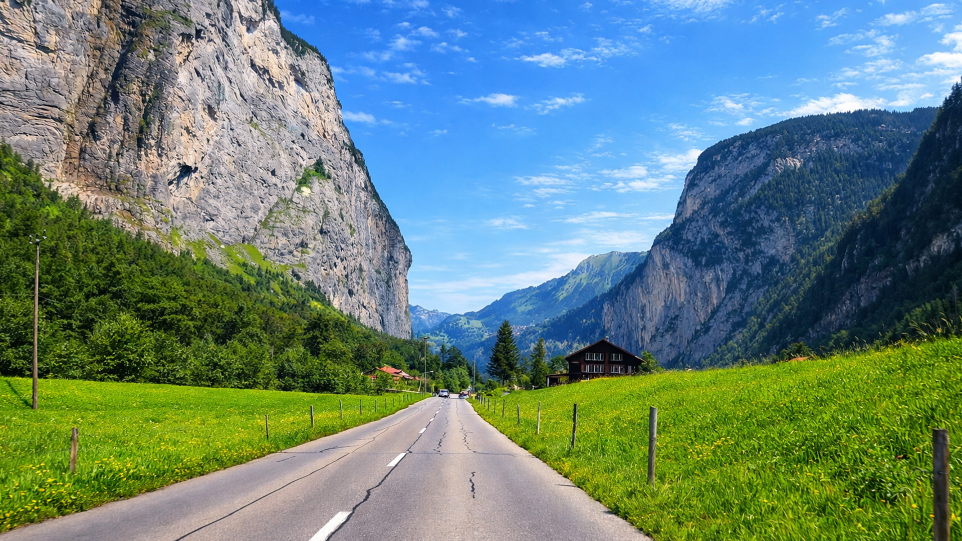 Lauterbrunnen to Grindelwald scenic alpine drive Switzerland (4K)