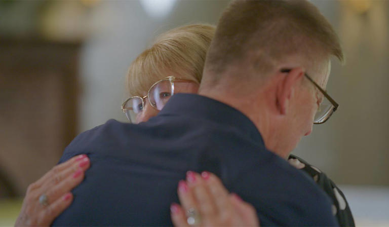 Mother and son reunite in emotional moment after 51 years apart