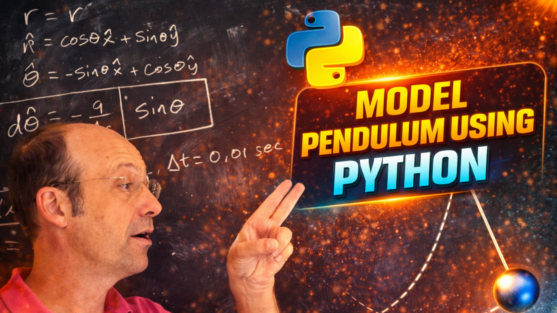 Pendulum simulation and visualization in Python physics