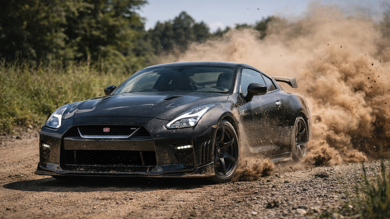 Nissan GT-R battles dirt in wild offroad test