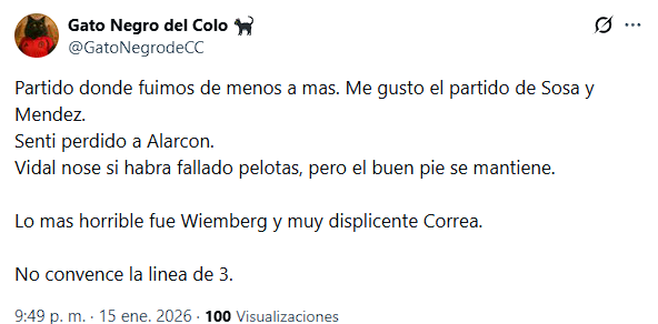 El peor de todos: El 'villano' de Colo Colo ante Olimpia, según los hinchas