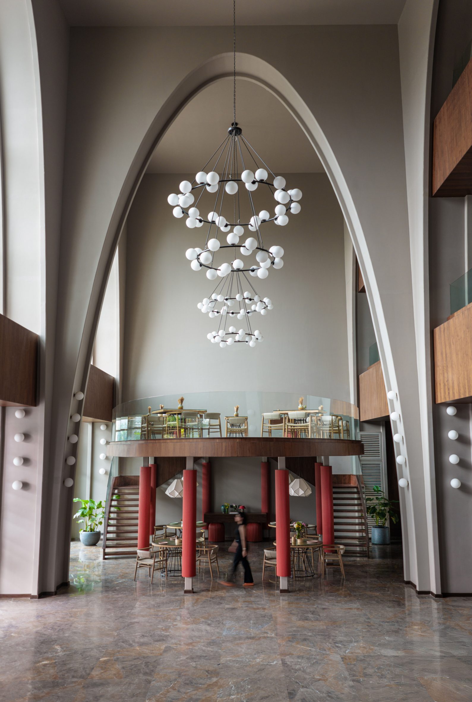 Meditative lighting and Banarasi brocade panels decorate Jain community ...