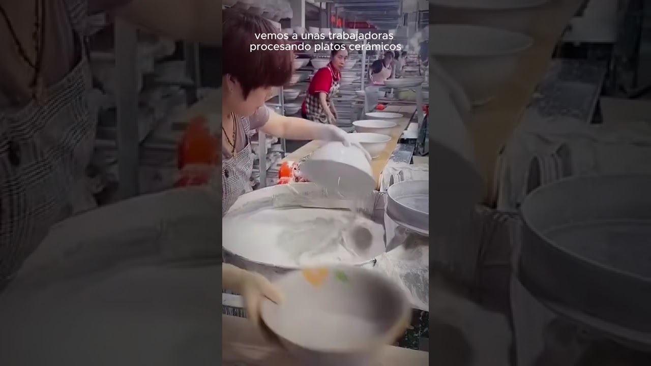 Ceramic plate workers move at insane speed #CeramicPlates #shorts