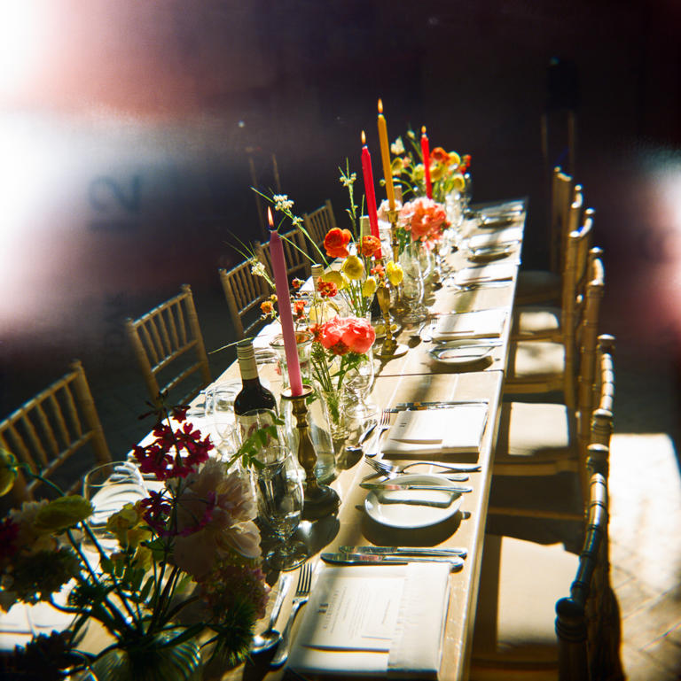 And the bride wore red: Valeria & Rory's sunset palette country house ...