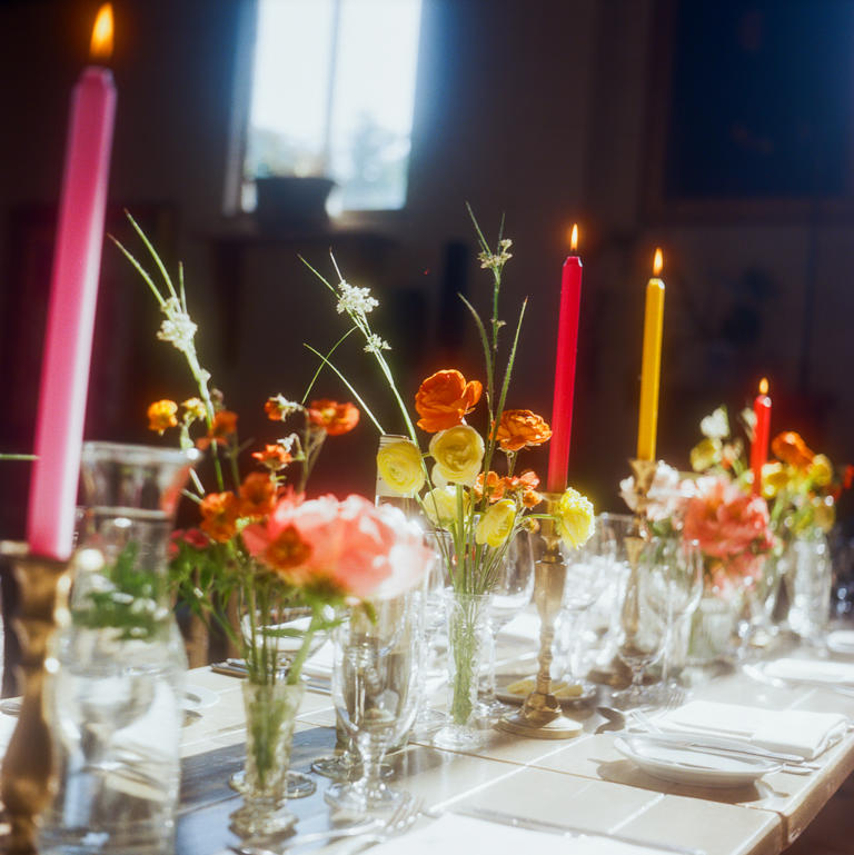 And the bride wore red: Valeria & Rory's sunset palette country house ...