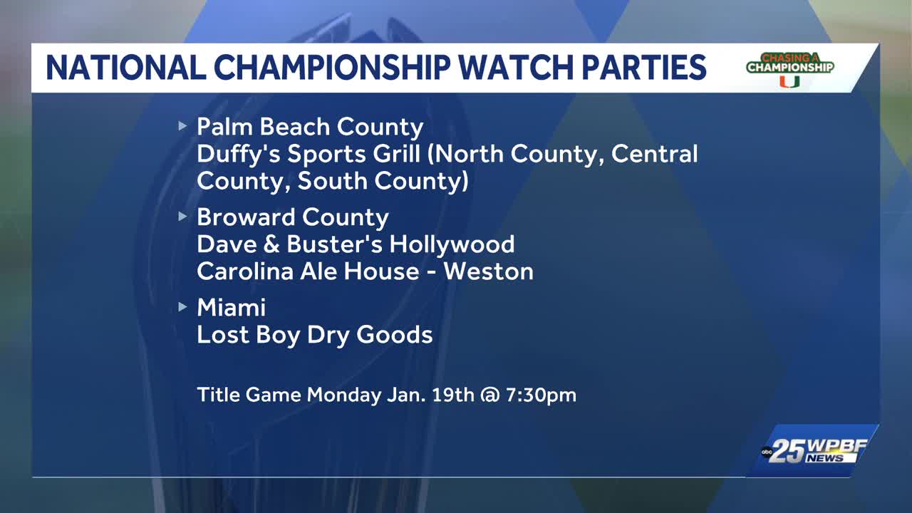 South Florida watch parties for CFP National Championship game between ...