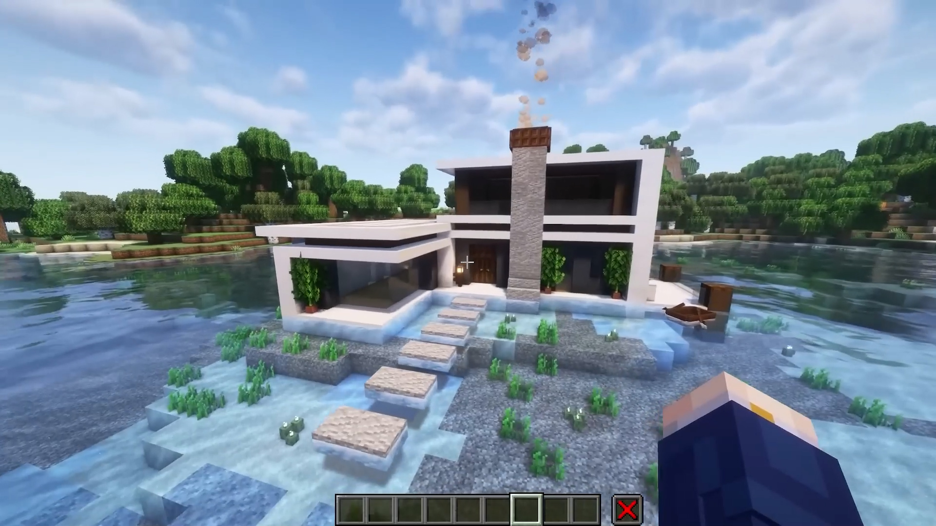 Minecraft modern mansion build with full interior