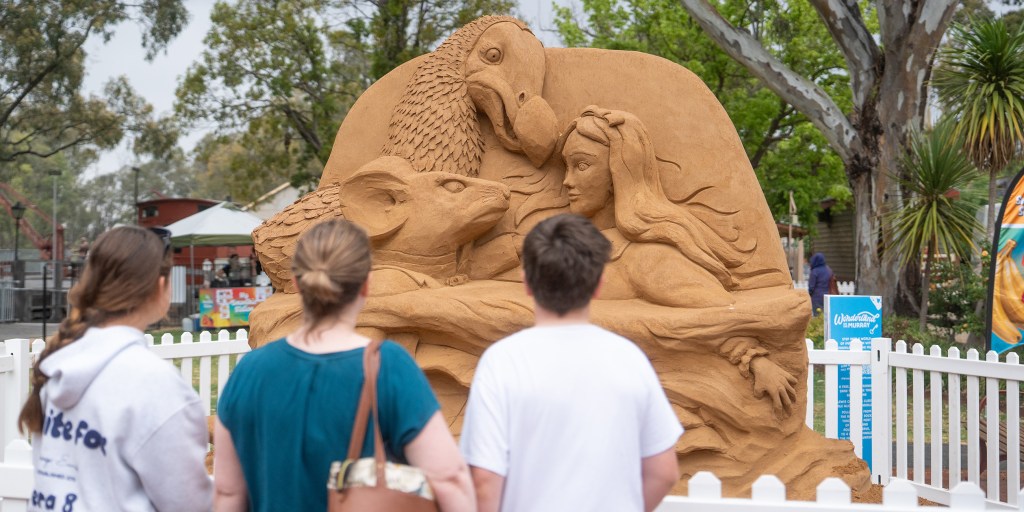 Follow the white rabbit to the Murray’s new sand sculpture trail