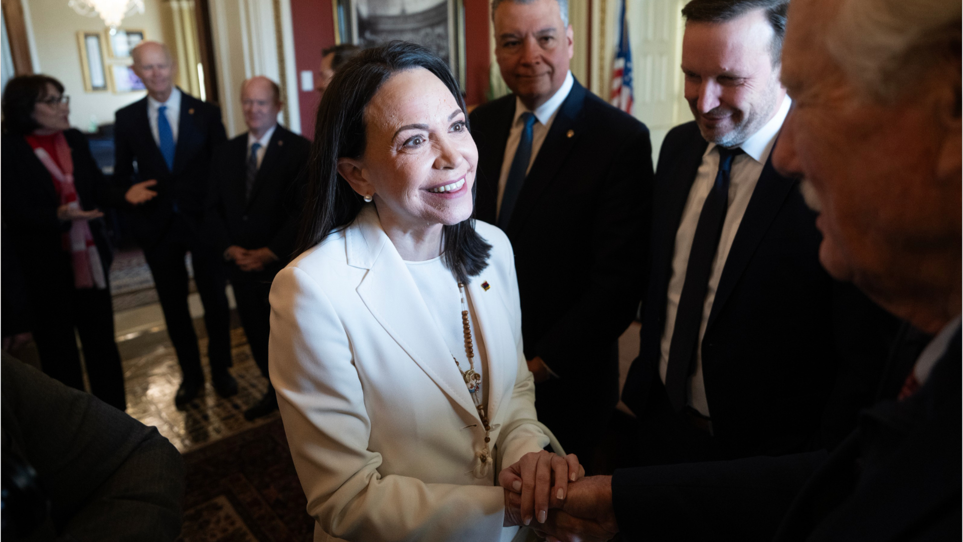 Venezuelan opposition leader hands Nobel medal to Trump in private ...