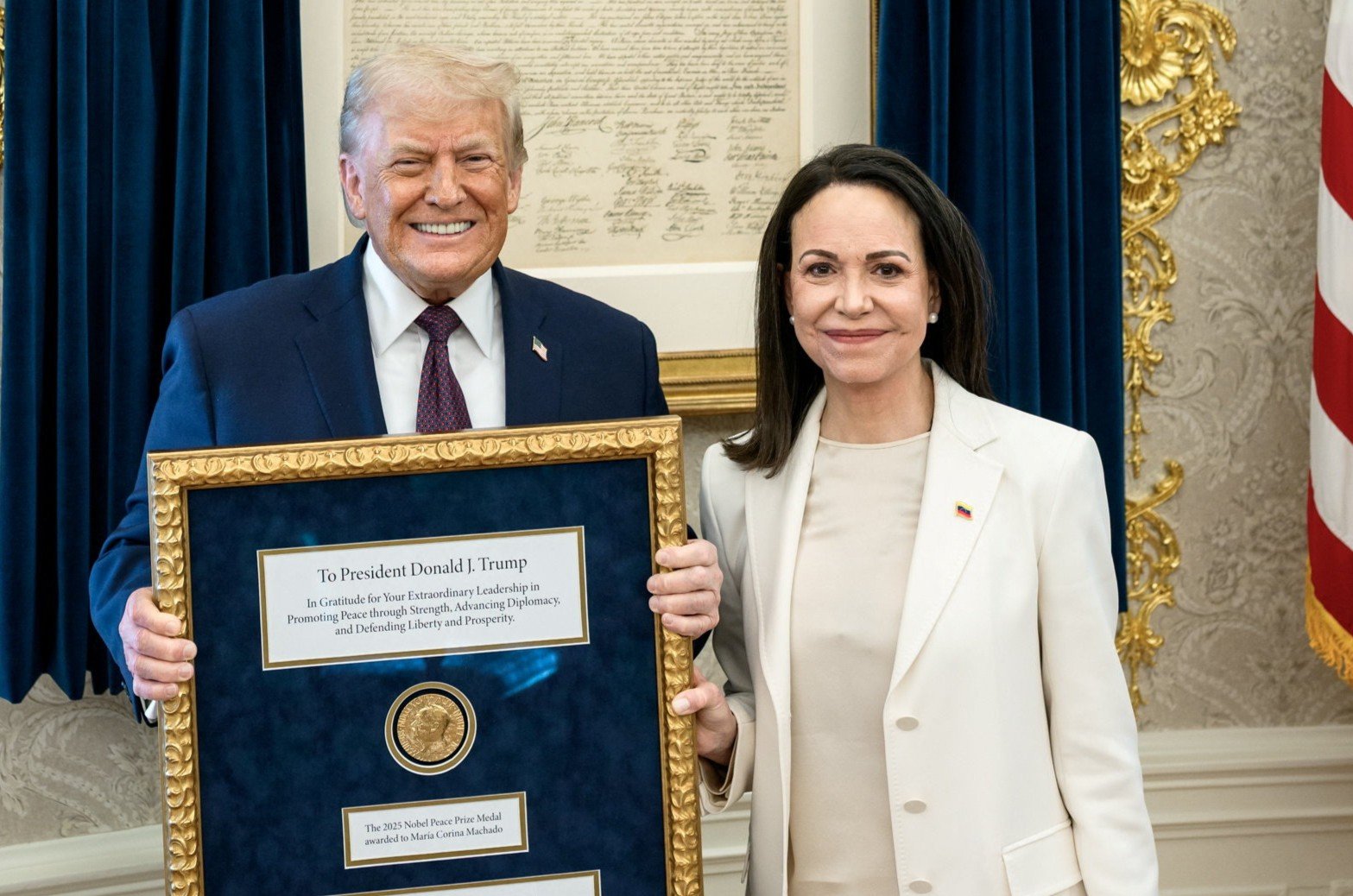 Machado ga bort fredsprisen til Trump: – Ufattelig pinlig