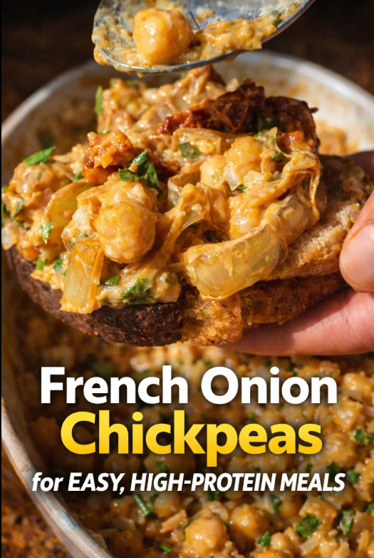 French onion chickpeas for easy, high-protein meals
