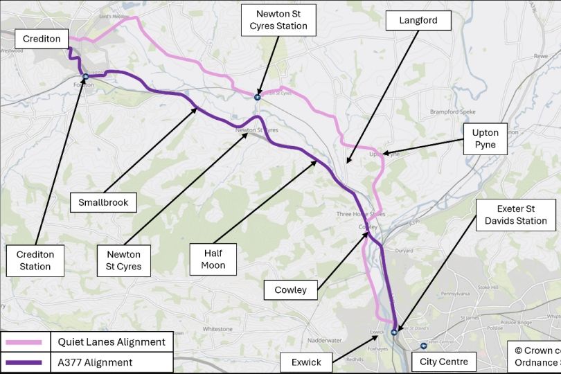Exeter-Crediton cycle route plan takes major step