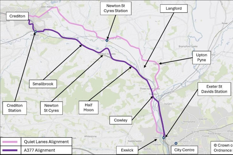 Exeter-Crediton cycle route plan takes major step