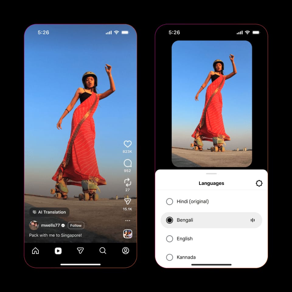 Instagram Will Now Translate, Dub, & Lip Sync Reels In 5 More Indian ...