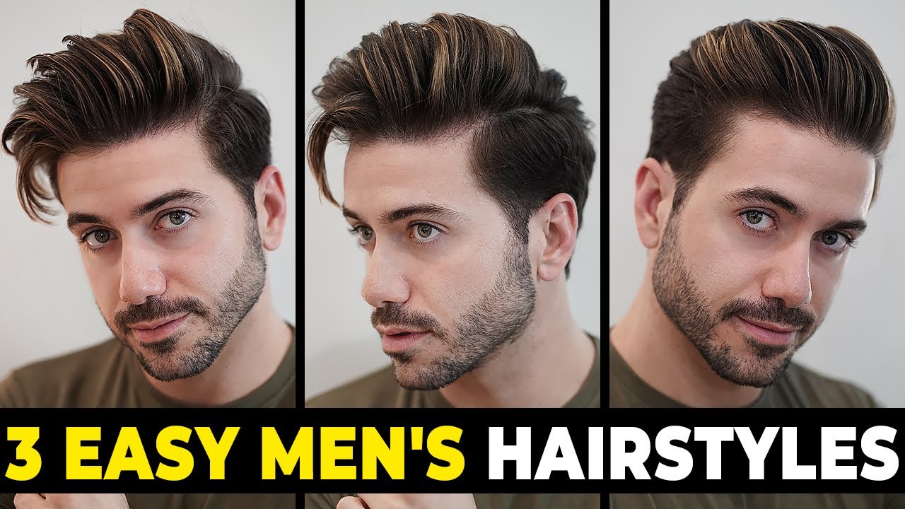 3 easy hairstyles for men men's hairstyle tutorial