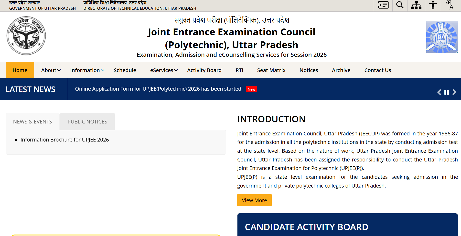 JEECUP registration window opens at jeecup.admissions.nic.in: Direct ...