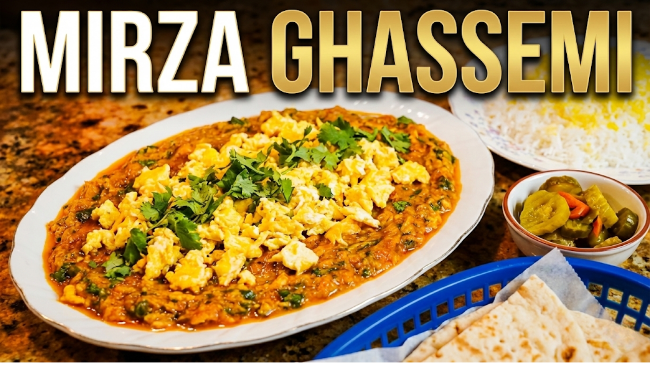 Mirza ghassemi: Smoked eggplant with tomato, garlic, and egg