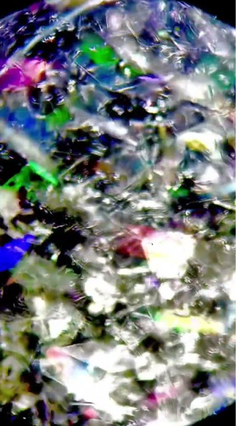 I accidentally invented dissolvable glitter - under microscope
