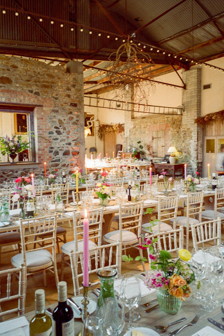 And the bride wore red: Valeria & Rory's sunset palette country house ...