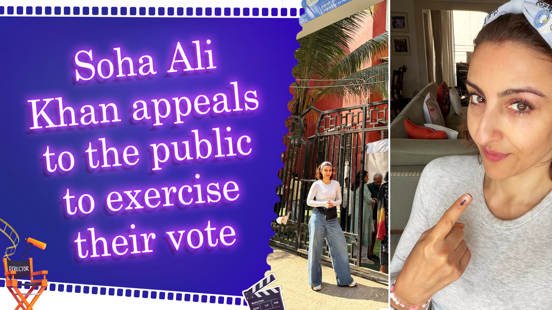 Soha Ali Khan shares her inked finger selfie, urges citizens to vote ...