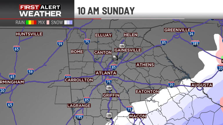 First Alert Weather: Metro Atlanta trending drier with snow possible in ...