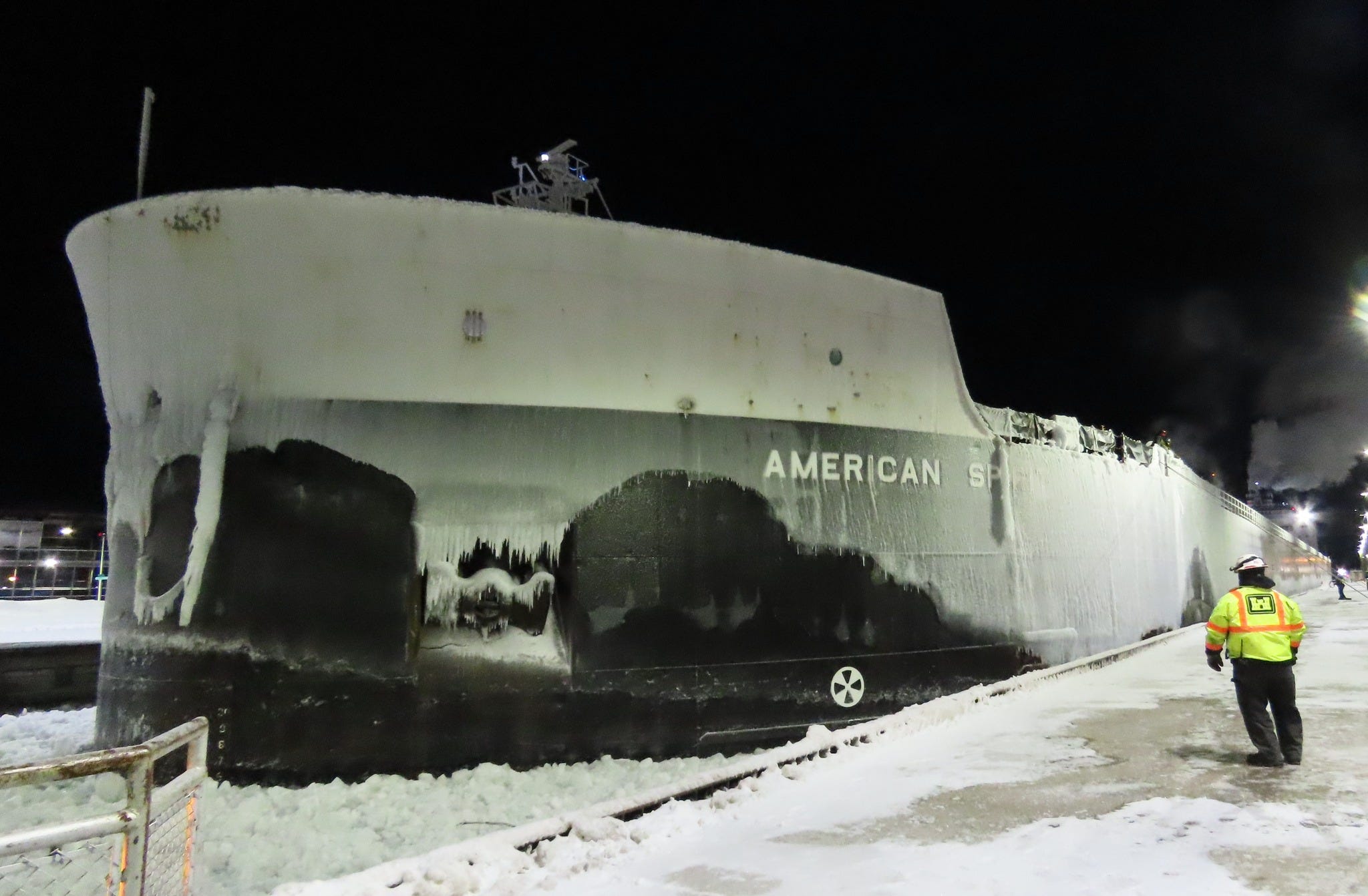 Soo Locks season ends. What was last ship through? When do locks reopen?