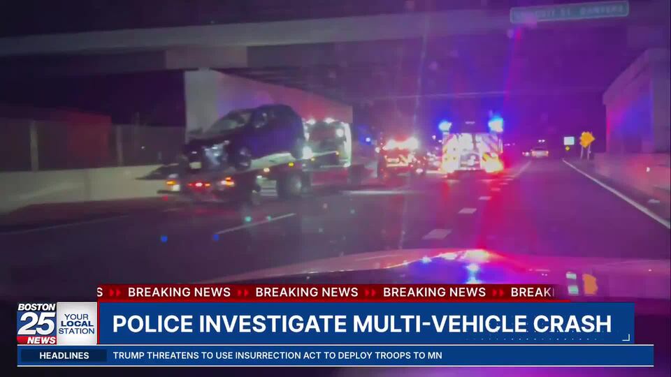 Two hurt after wrong-way crash involving multiple vehicles on Route 128 ...