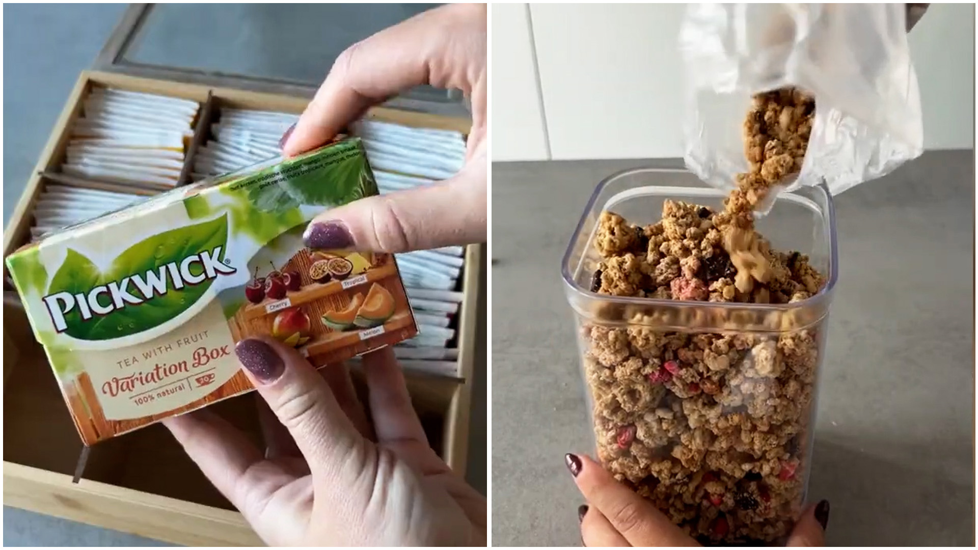 Calm kitchen restocking moments