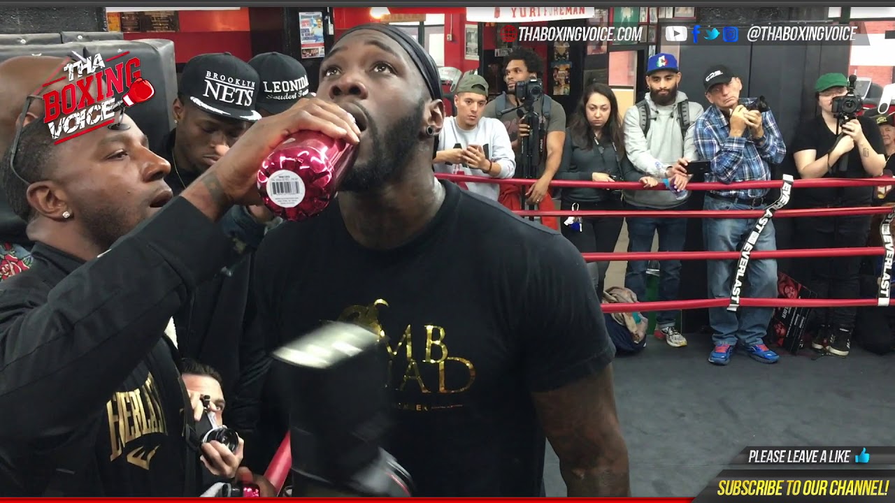 Wilder vs. Stiverne II Deontay Wilder doing pad work with Jay Deas ...