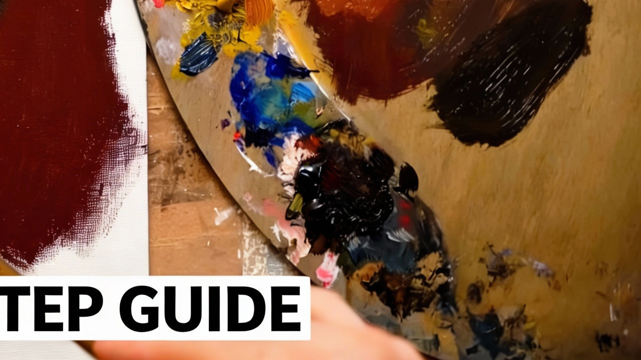 Portrait oil painting simplified with expert techniques, brushes ...