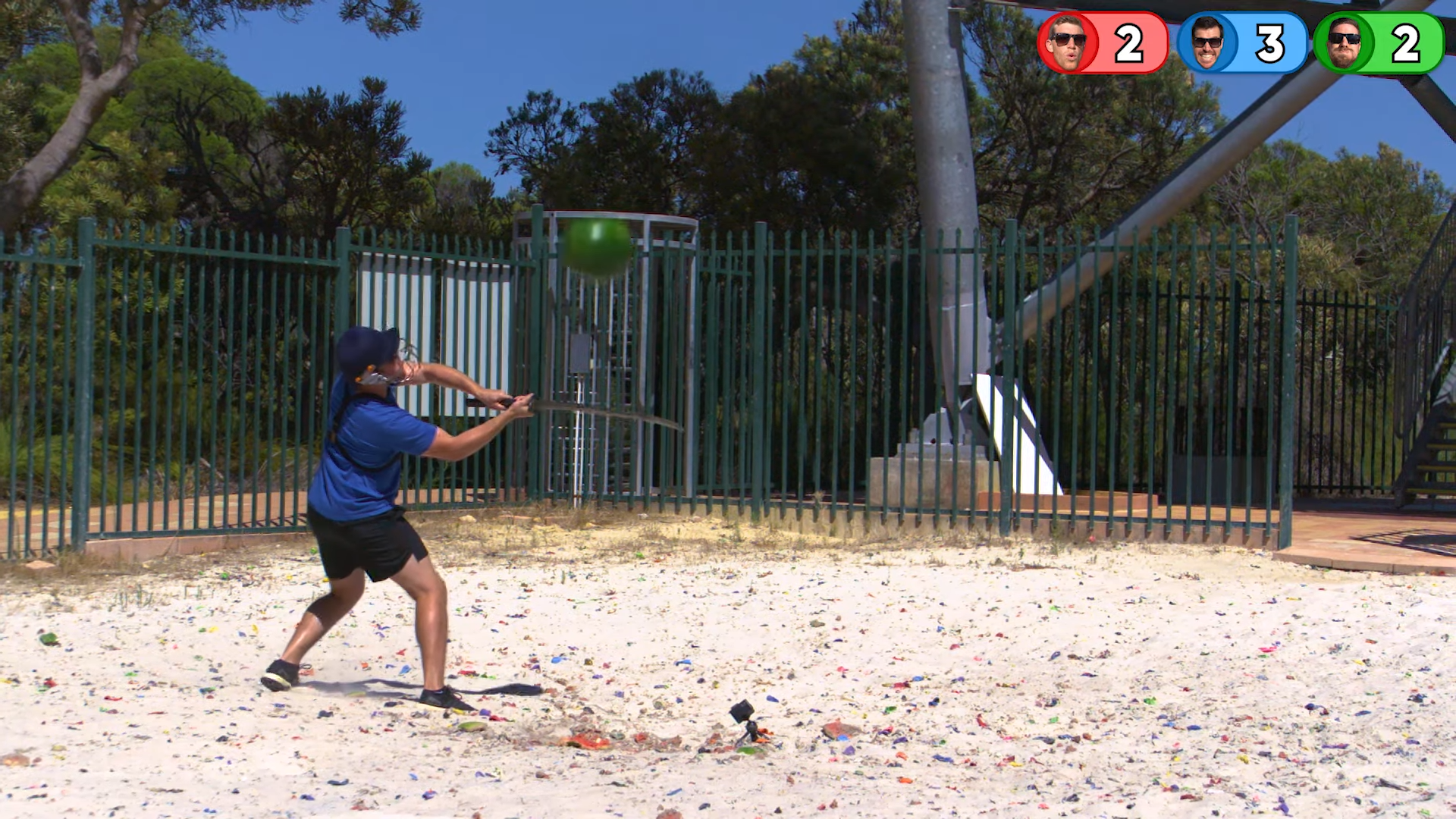 Fruit ninja in real life from a 150ft tower