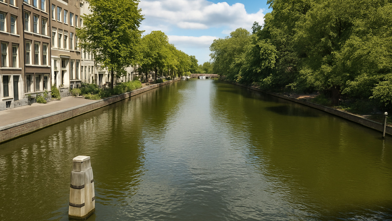 Still water and summer skies in Amsterdam