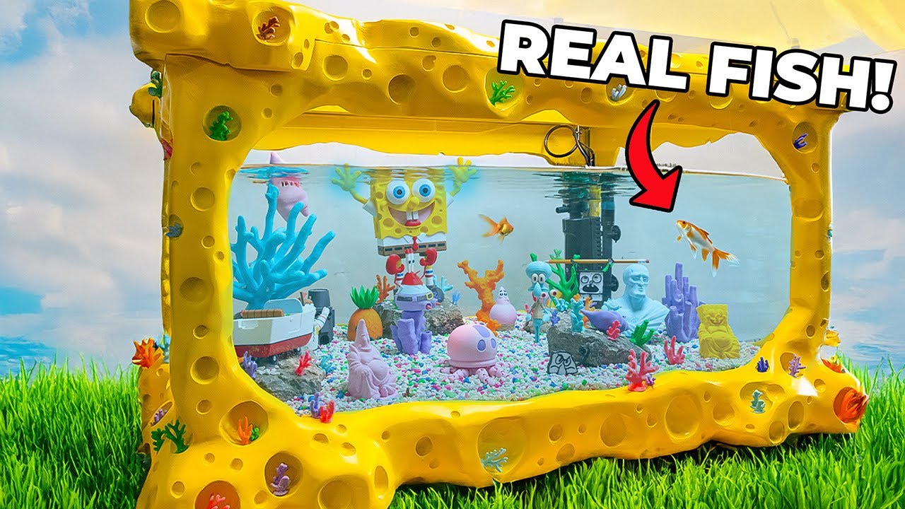 This guy built a SpongeBob table for real fish