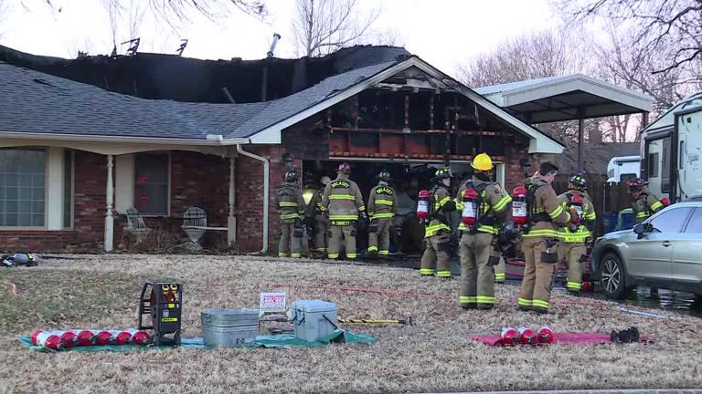 Home appears to be total loss after large fire breaks out in Mustang ...