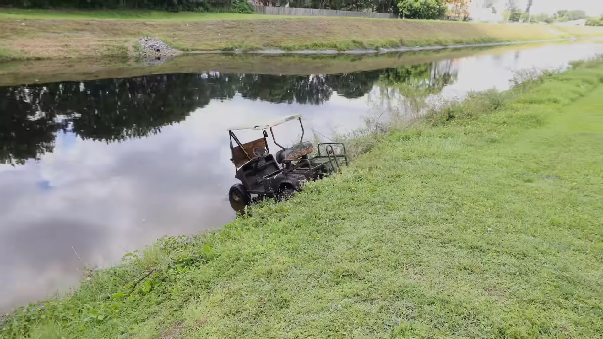 We didn’t expect to find this – stolen golf cart magnet fishing
