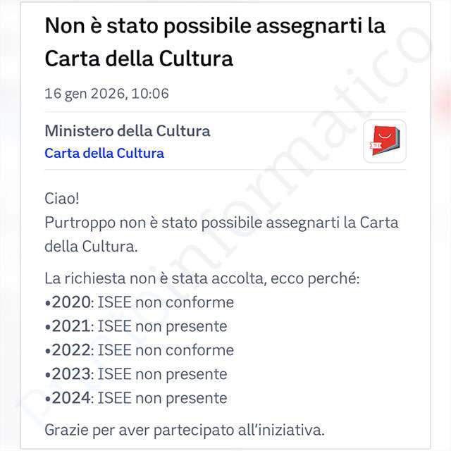 App IO: arriva il messaggio per la Carta della Cultura