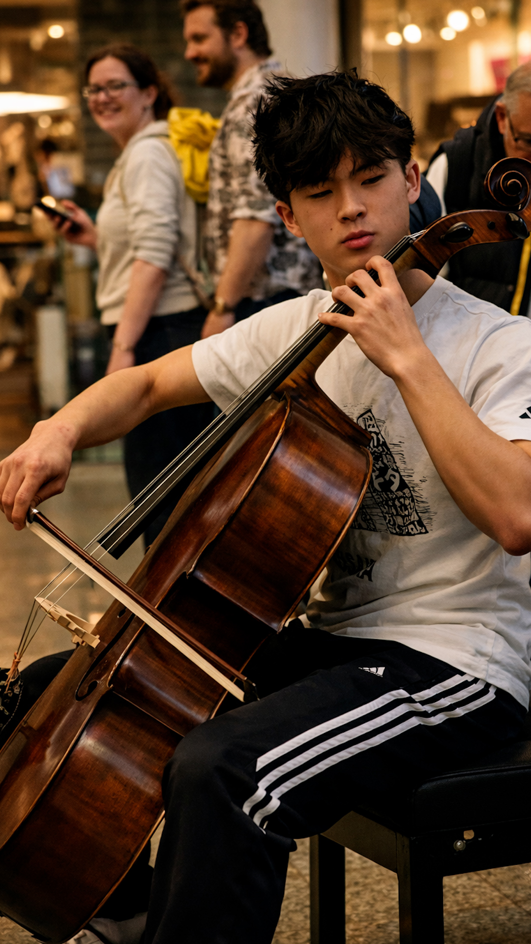 Playing Pirates of the Caribbean on a station piano