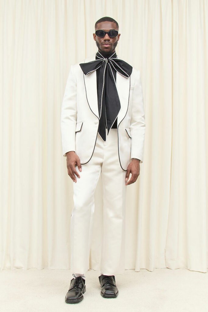 Jeremy Pope wore Tanner Fletcher promoting ‘The Beauty’