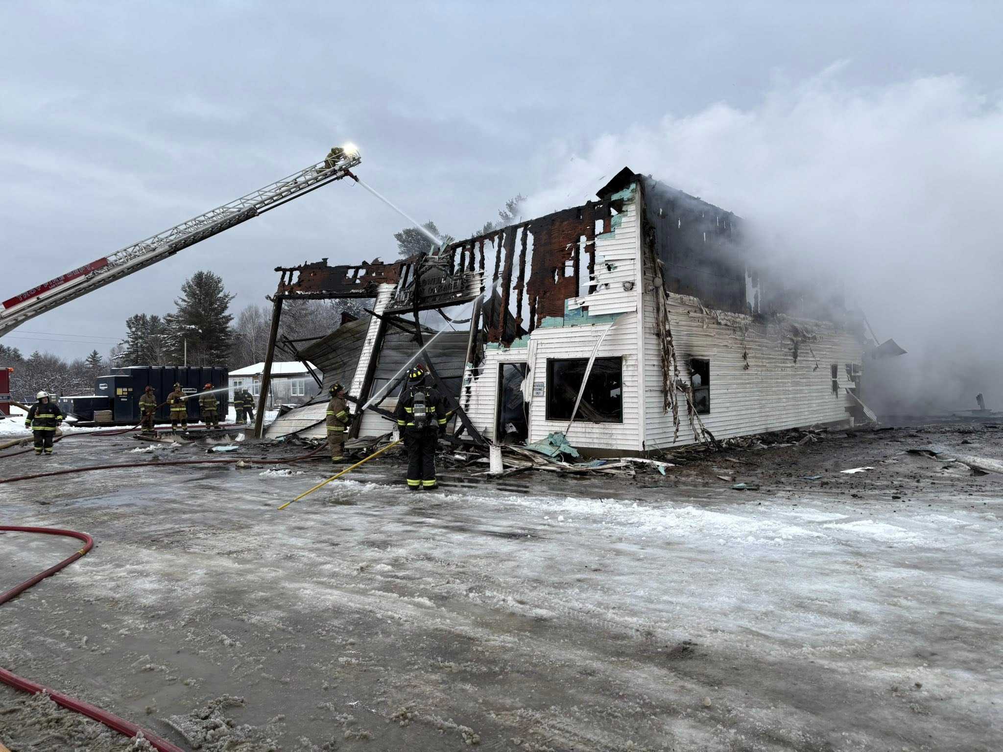 Lowell Town Garage destroyed by fire, officials say