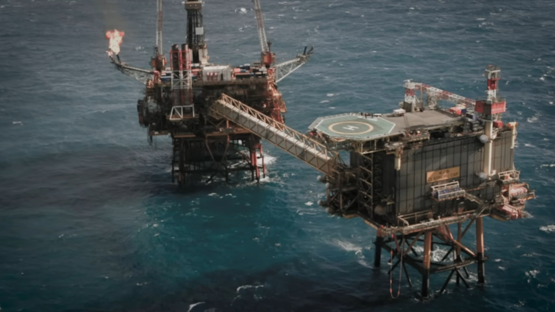 This oil platform became a floating coffin in the North Sea