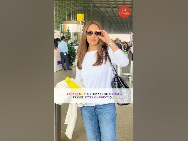 Esha Deol spotted at the airport, travel style on point