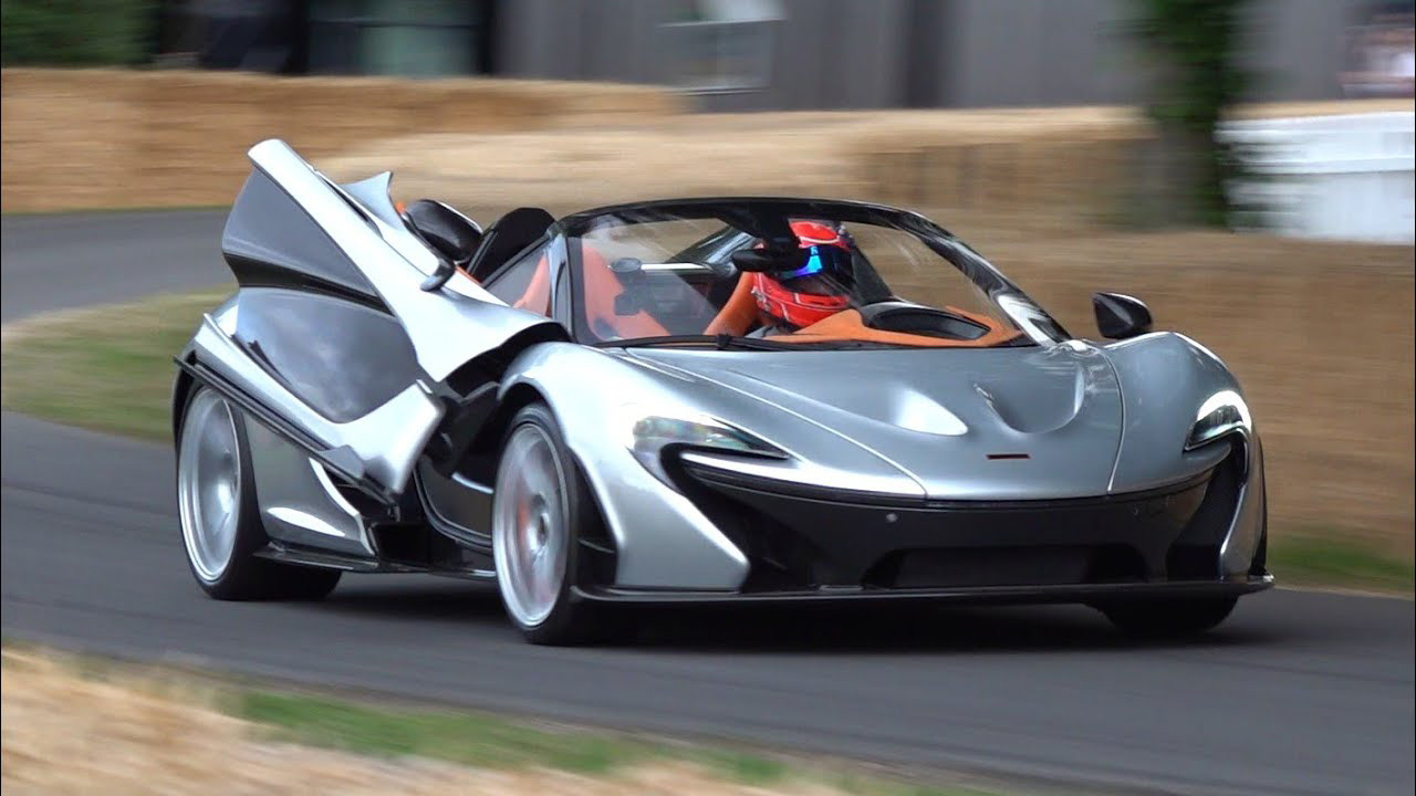 McLaren P1 spider door unexpectedly swings open on track