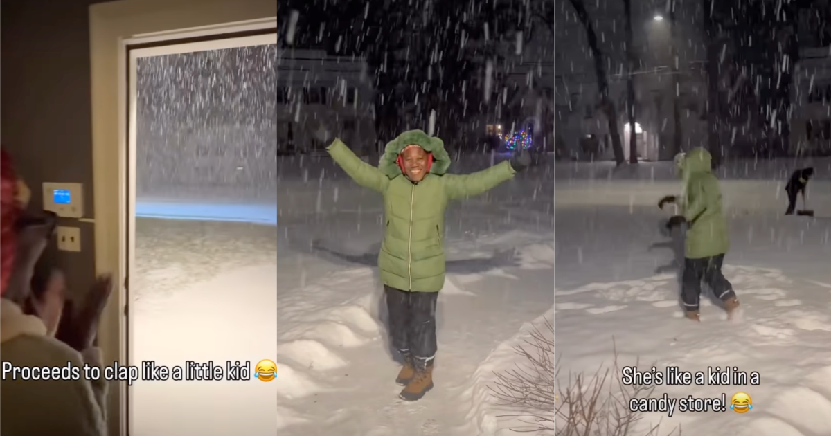 A Jamaican mom saw snow for the first time and she reacted with ...