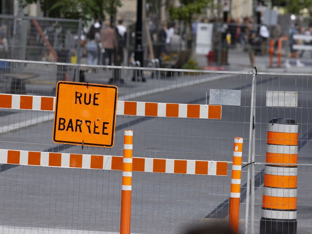 Weekend traffic: Work resumes on Ste-Catherine St.