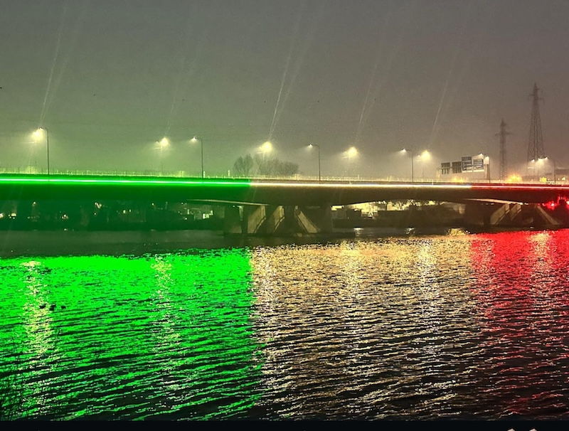 Quarto ponte illuminato col tricolore: lunedì l’inaugurazione