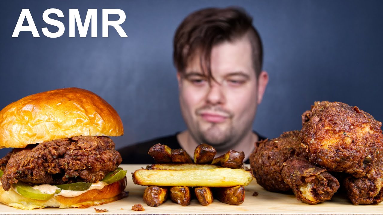 ASMR Popeyes chicken mukbang: Real eating sounds (collab)